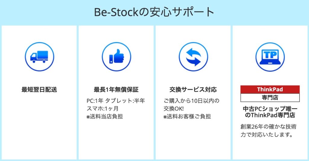 【Be-Stock】評判は？返品できる？【最長1年保証の中古PCショップ】